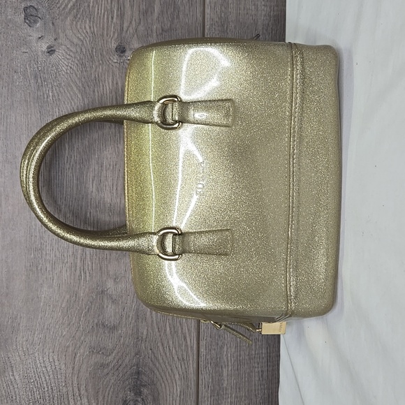 Furla | Bags | Furla Jelly Shimmering Gold Satchel Bag | Poshmark